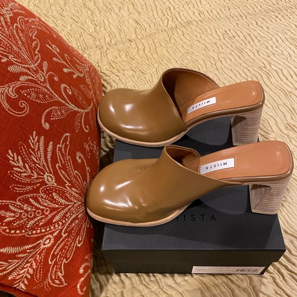 Miista | Shoes | Brownbeige Closed Toe Designer Mules Brand New Never ...